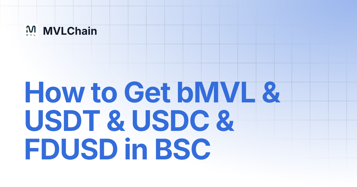 How to Get bMVL & USDT & USDC & FDUSD in BSC | KOR | MVLChain